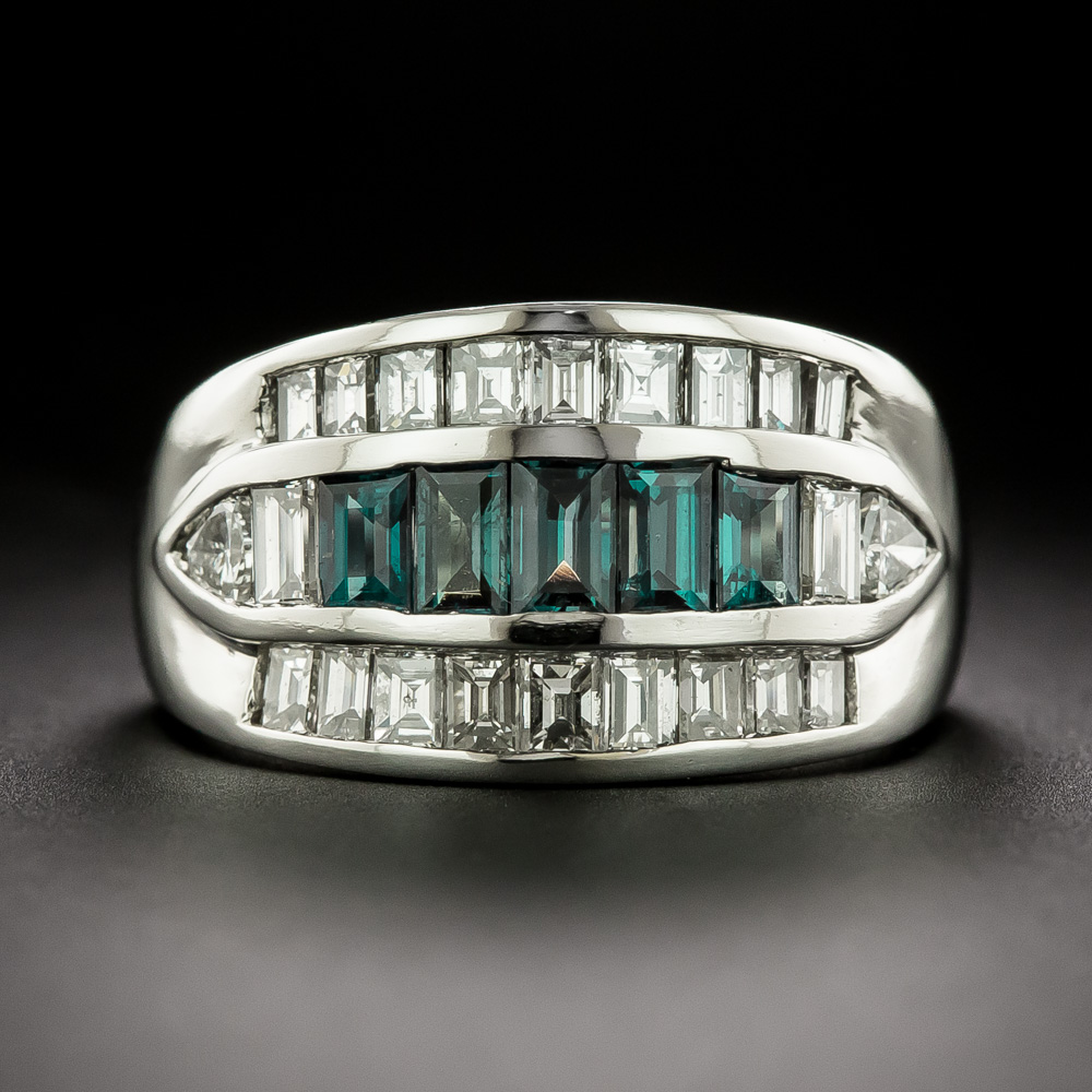 Estate Alexandrite and Diamond Band Ring