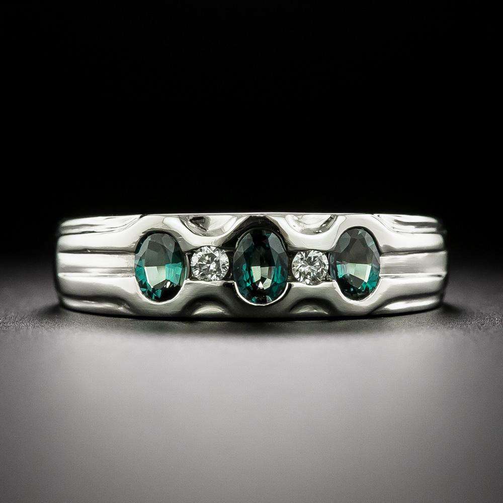 Estate Alexandrite and Diamond Band Ring