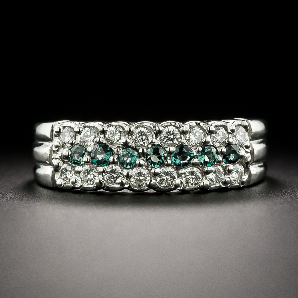 Estate Alexandrite and Diamond Band Ring