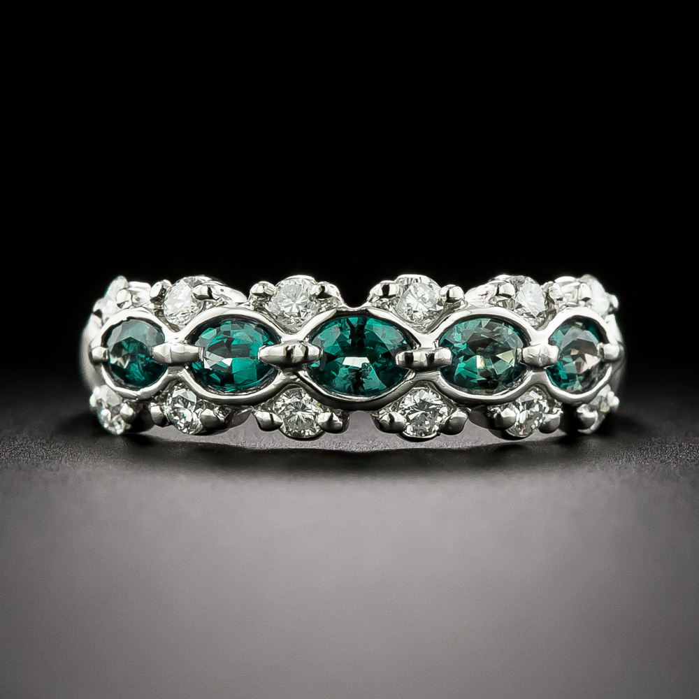 Estate Alexandrite and Diamond Band Ring