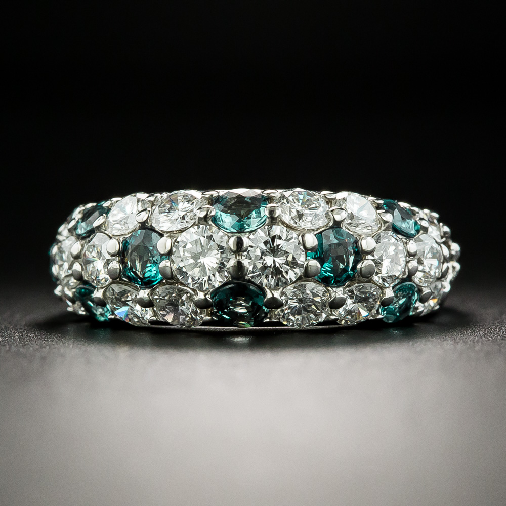 Estate Alexandrite and Diamond Dome Ring