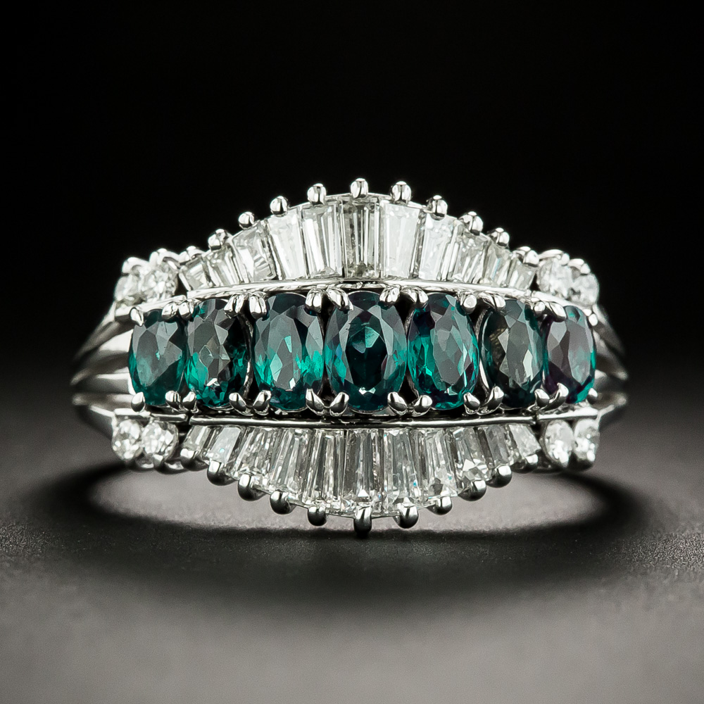 Estate Alexandrite and Diamond Ring