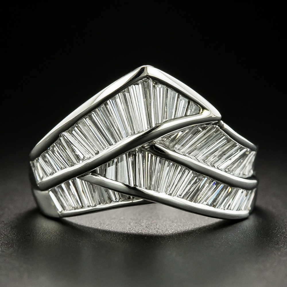 Estate Baguette Diamond Chevron-Shaped Ring