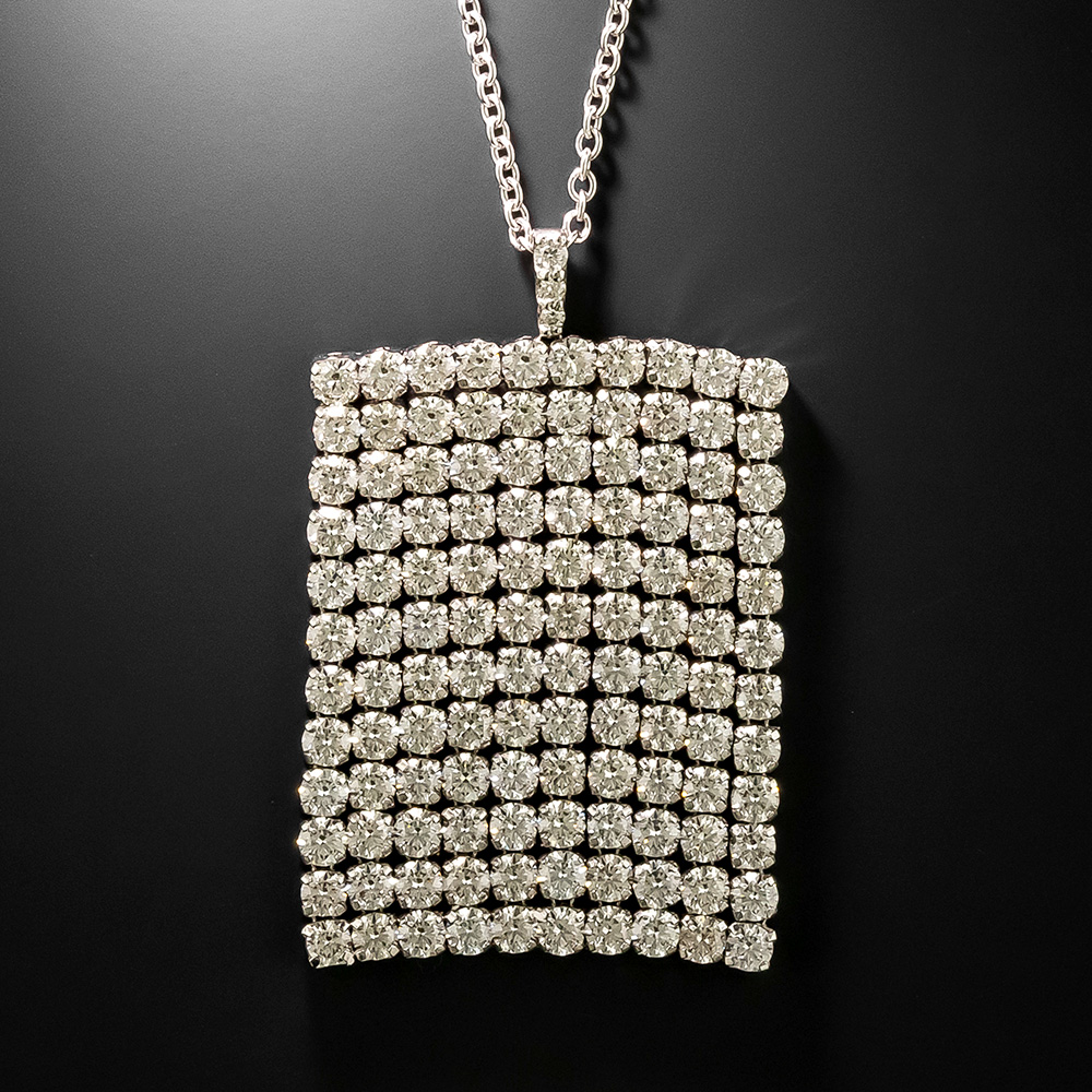 Estate Diamond 'Blanket' Pendant