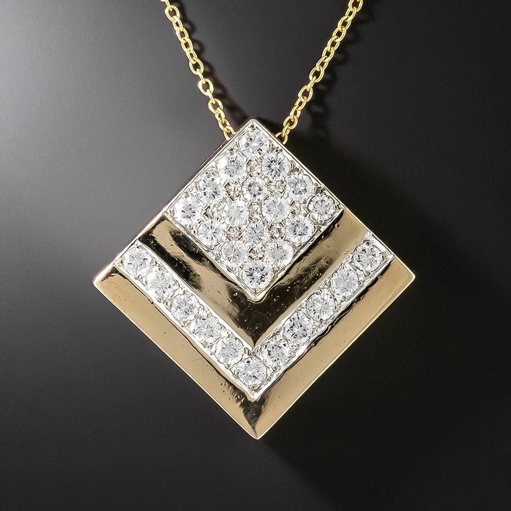 Estate Diamond Chevron Pendant
