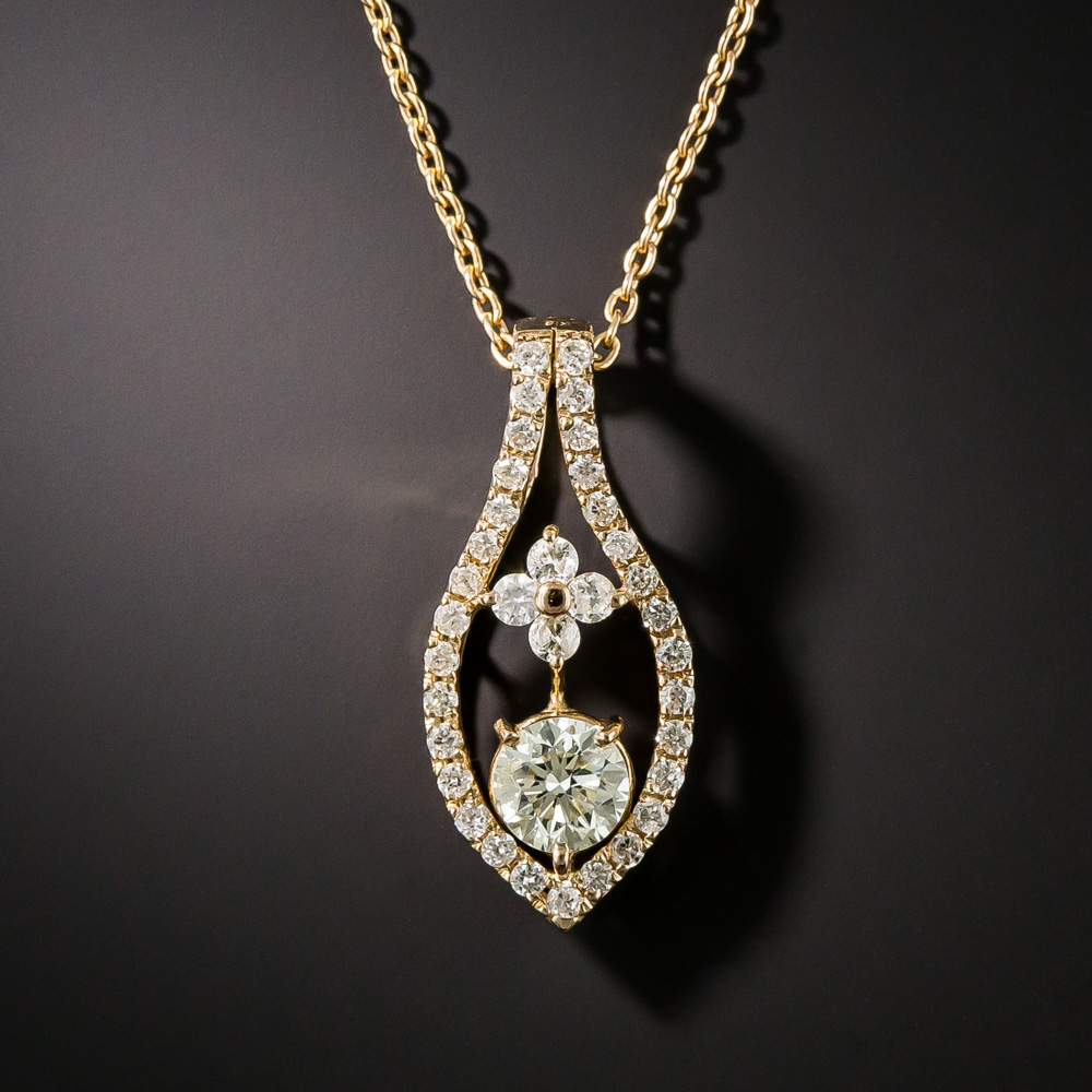 Estate Diamond Drop Necklace