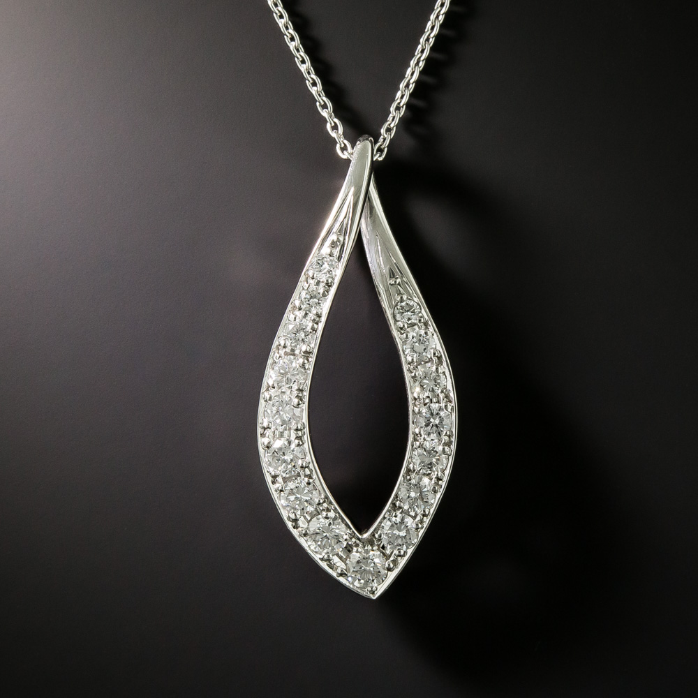 Estate Diamond Platinum Flame Drop