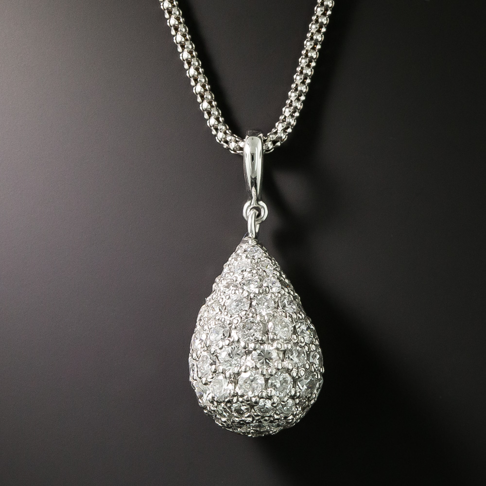 Estate Diamond Raindrop Pendant