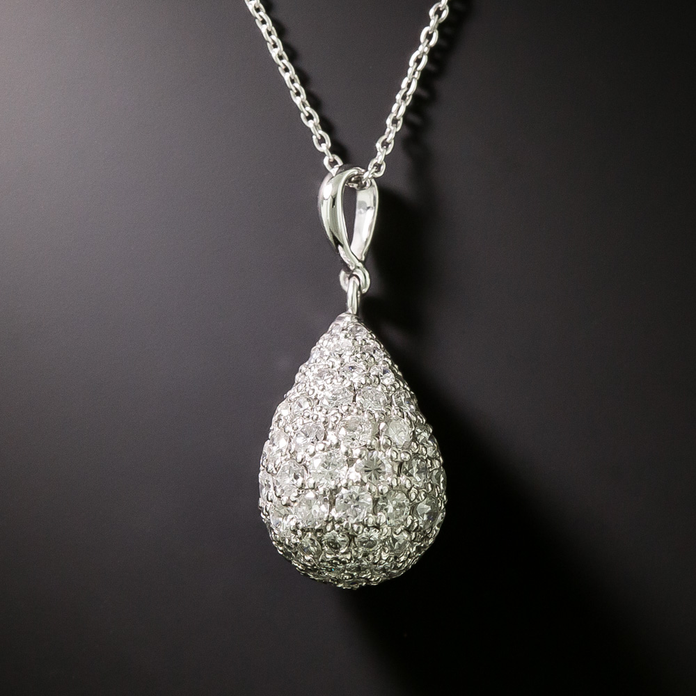 Estate Diamond Raindrop Pendant