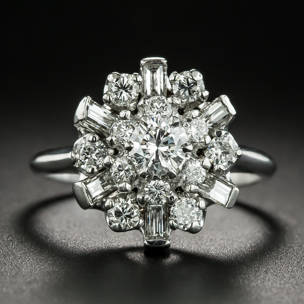 Estate Diamond Snowflake Cluster Ring