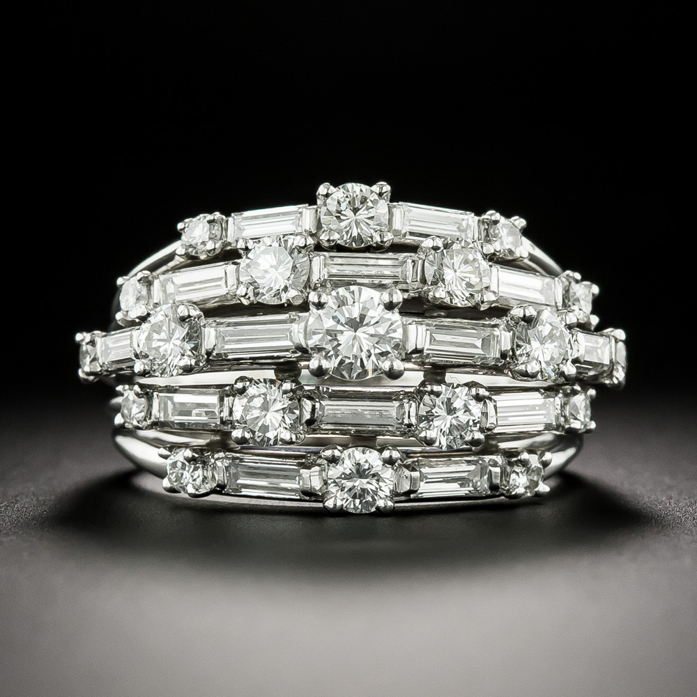 Estate Five-Row Diamond Ring