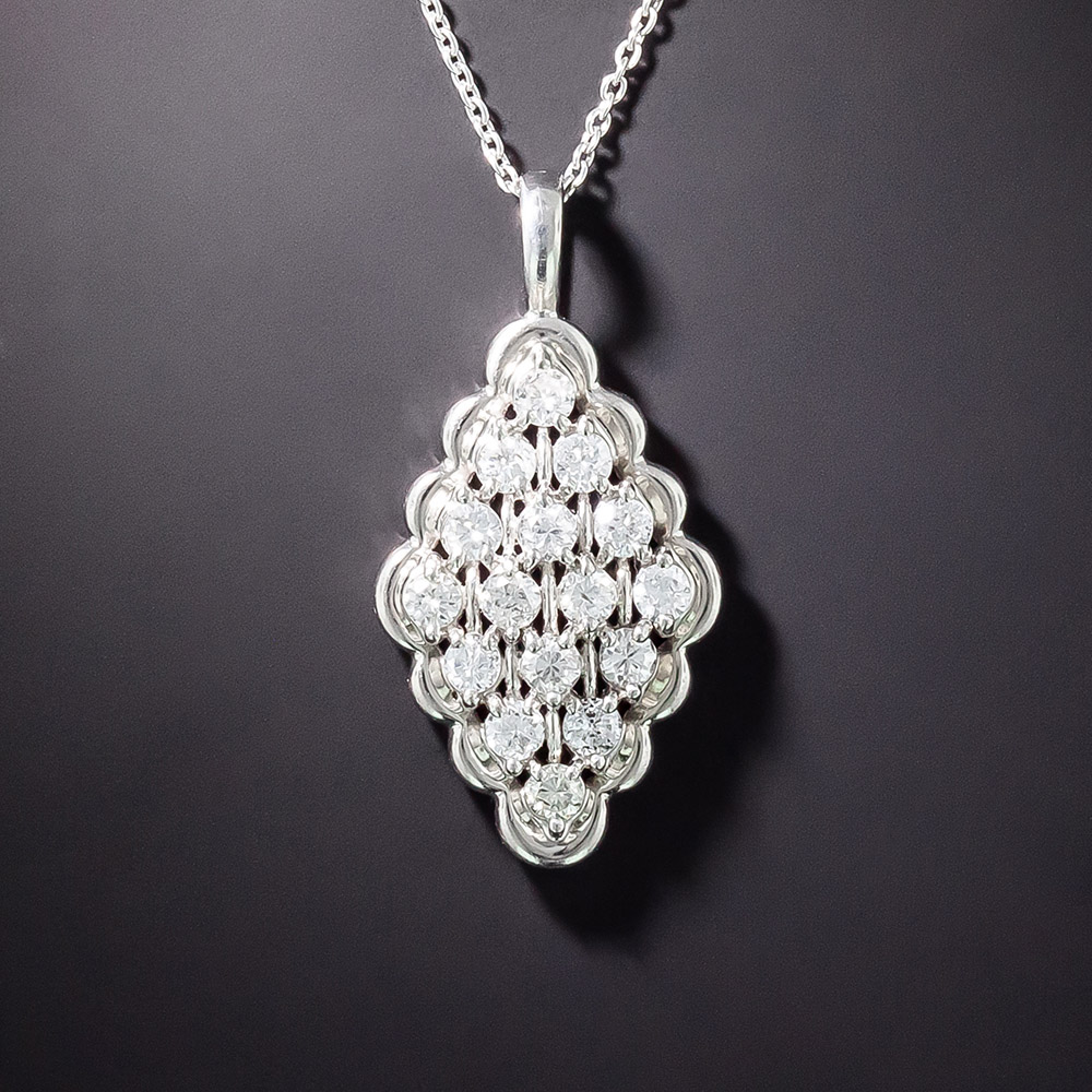 Estate Lozenge-Shaped Diamond Pendant