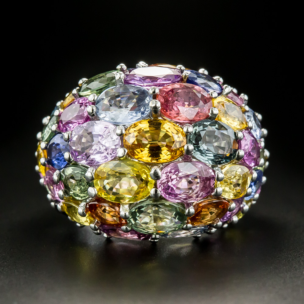 Estate Multi-Colored Sapphire Dome Ring