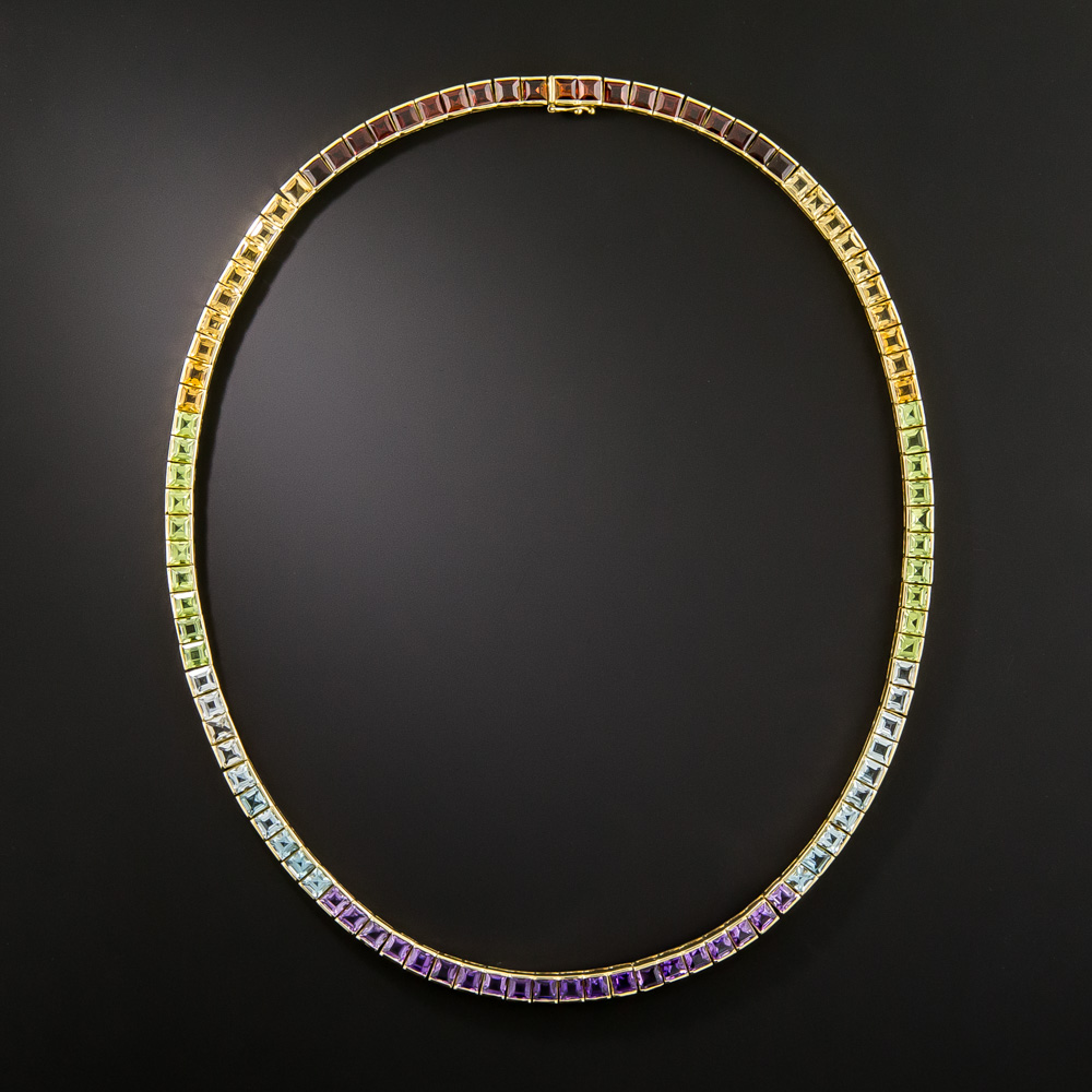 Estate Multi-Gem Rainbow Necklace by H. Stern