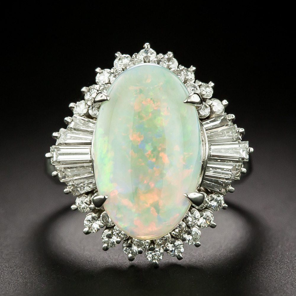 Estate Opal and Diamond Cocktail Ring