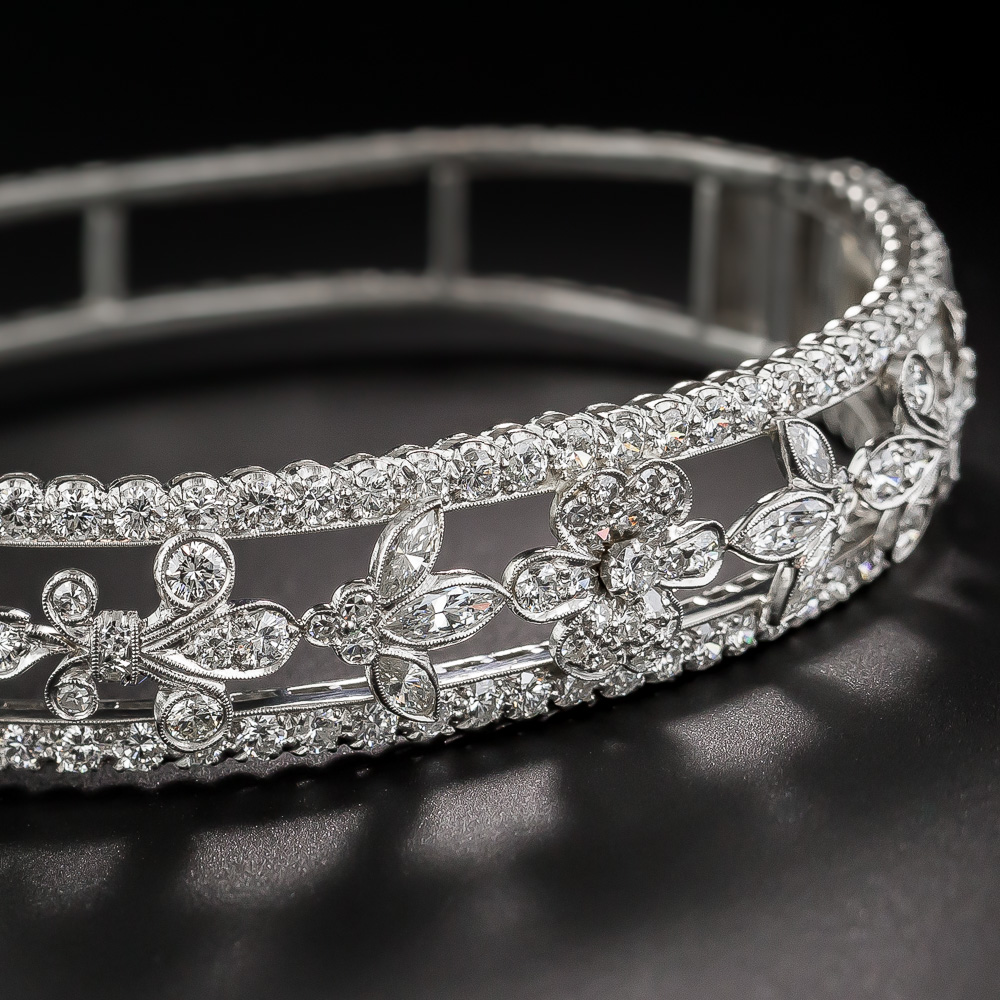Estate Platinum and Diamond Bangle Bracelet