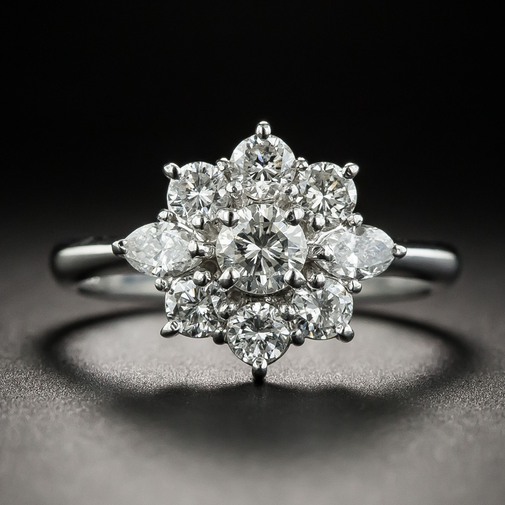 Estate Platinum Diamond Cluster Ring