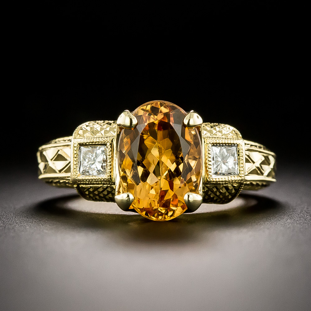 Estate Precious Topaz and Diamond Ring