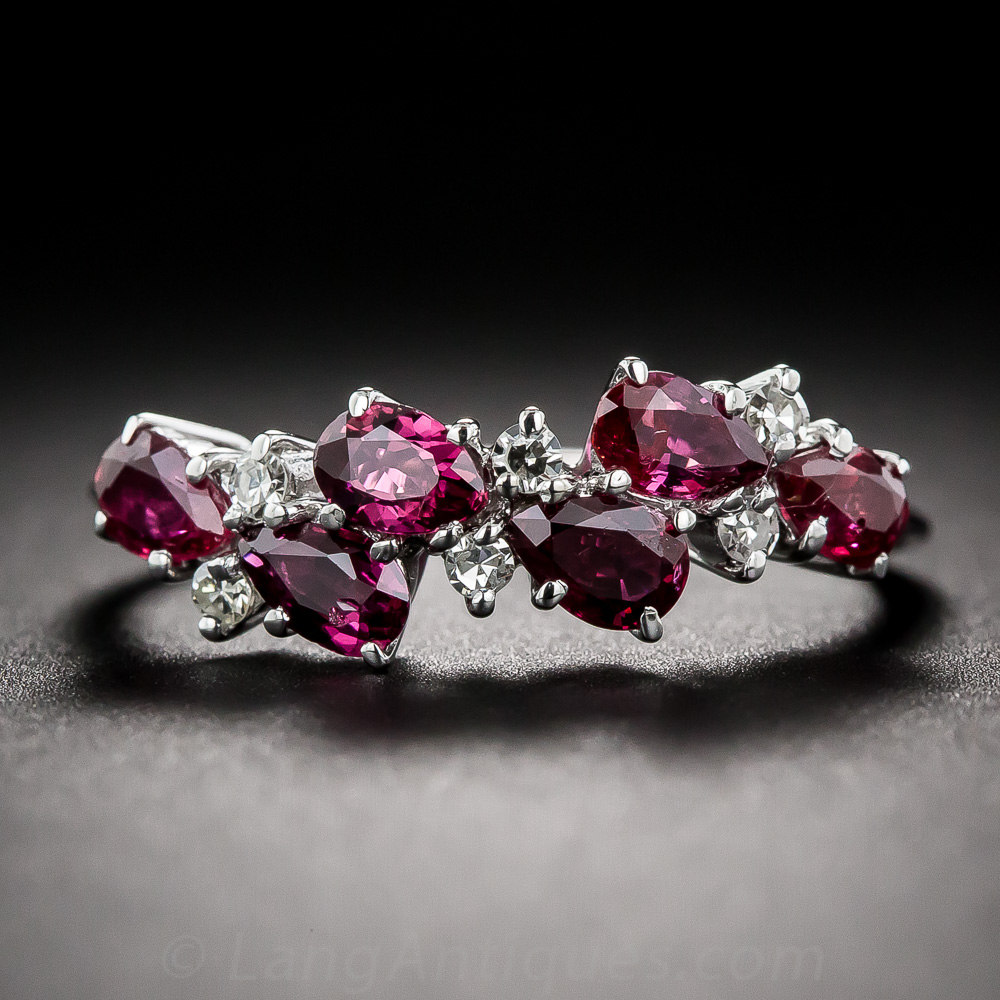 Estate Ruby and Diamond Band Ring
