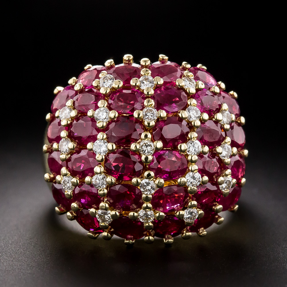 Estate Ruby and Diamond Dome Ring