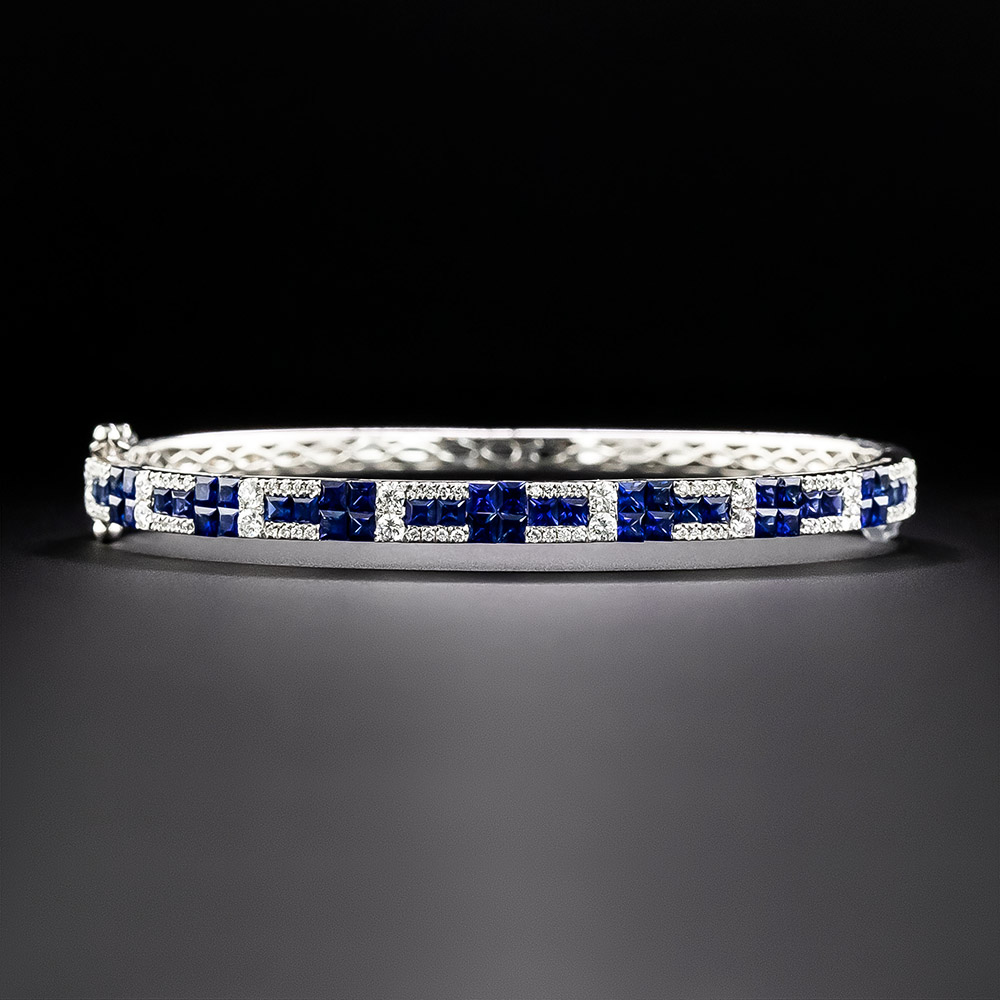 Estate Sapphire and Diamond Bangle Bracelet