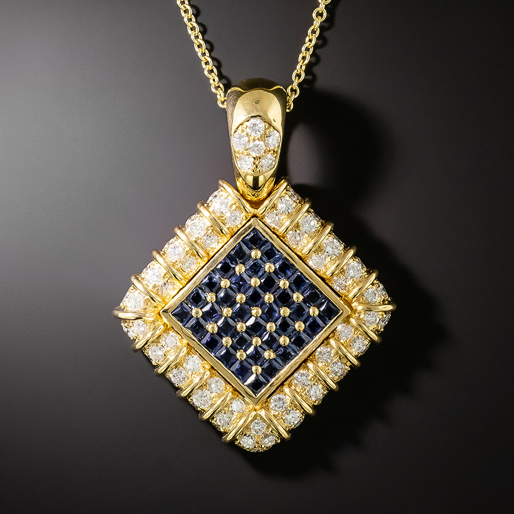 Estate Sapphire and Diamond Pendant