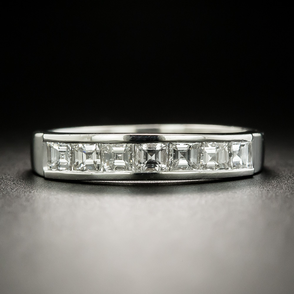 Estate Square-Cut Diamond Channel Wedding Band
