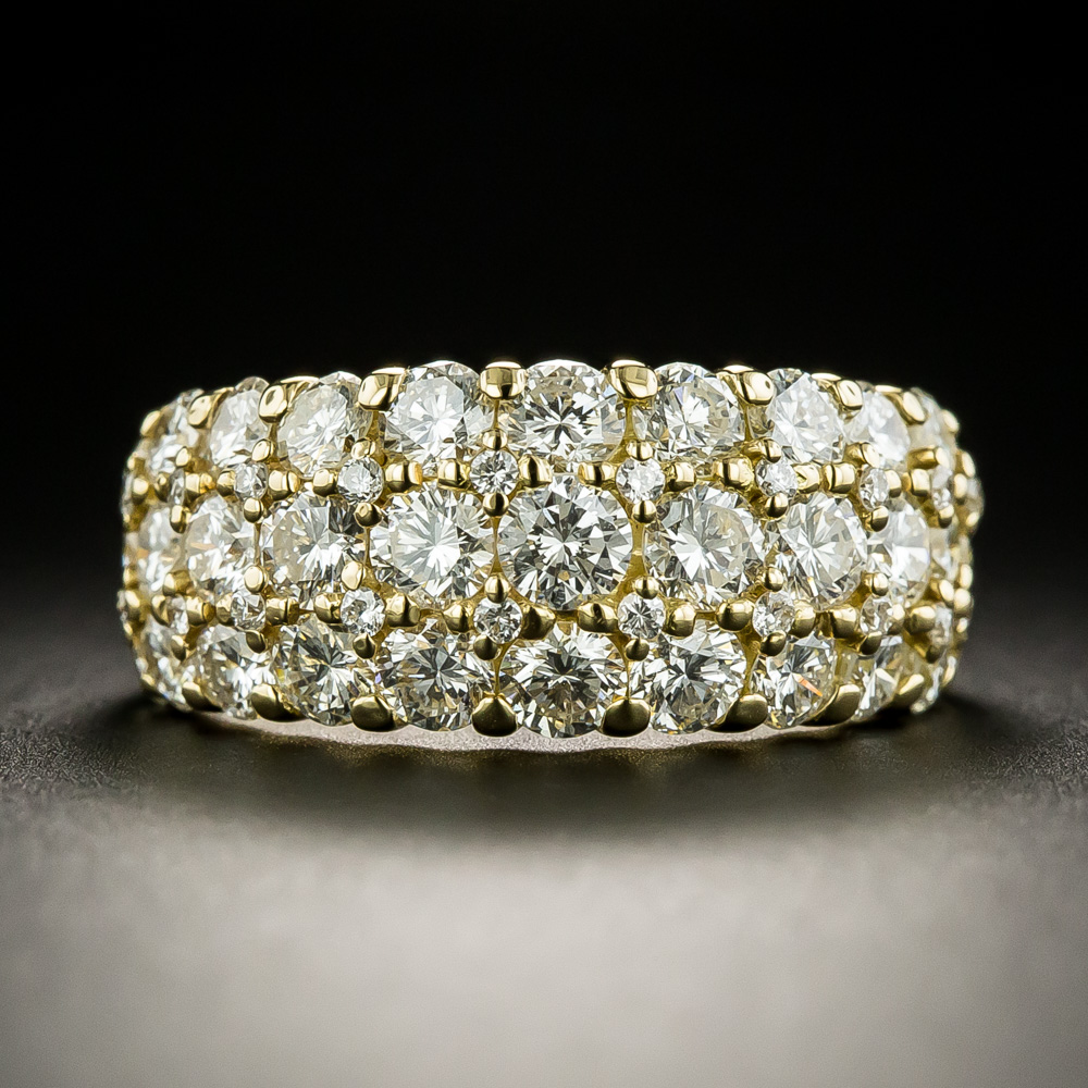 Estate Three-Row Diamond Dome Ring