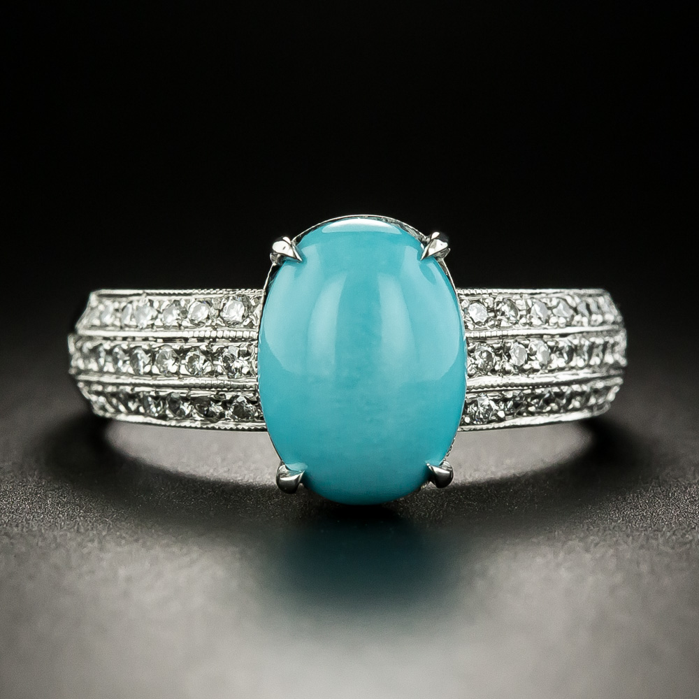 Estate Turquoise and Diamond Ring