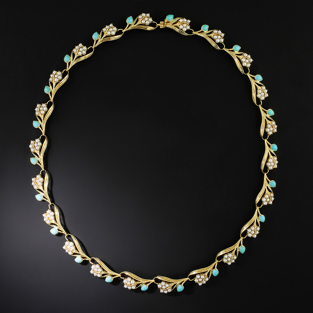 Estate Turquoise & Pearl Necklace