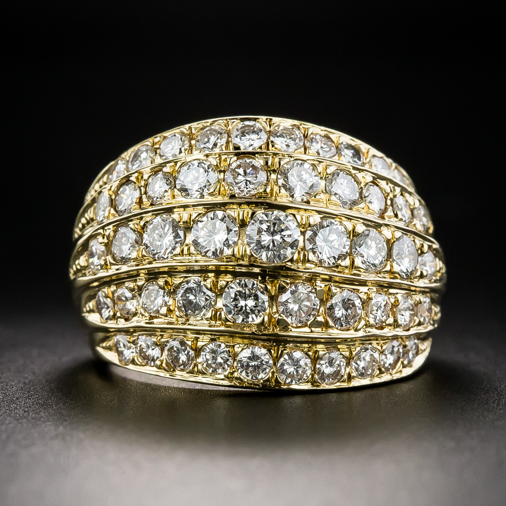 Five-Row Wavy Diamond Ring