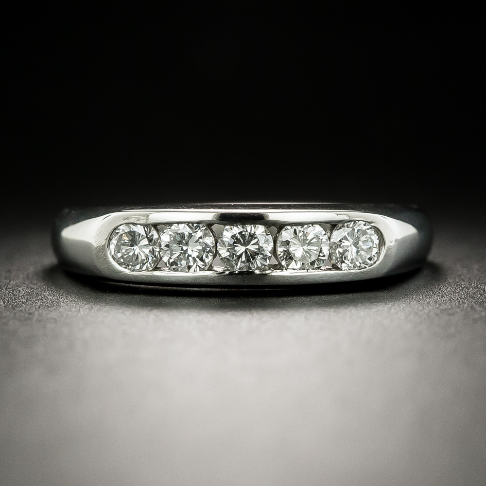 Five-Stone Diamond Channel-Set Wedding Band