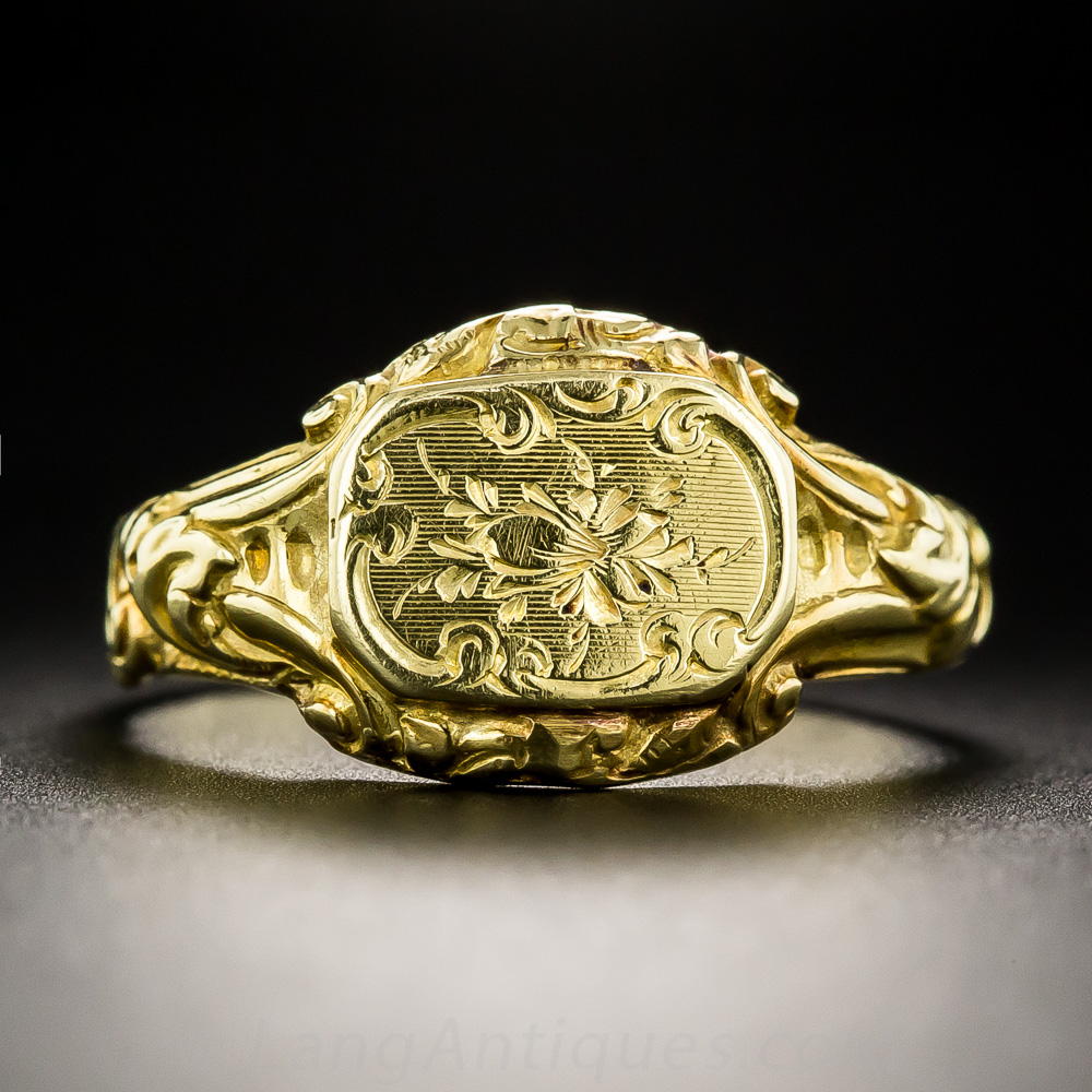 French 18K Signet Ring