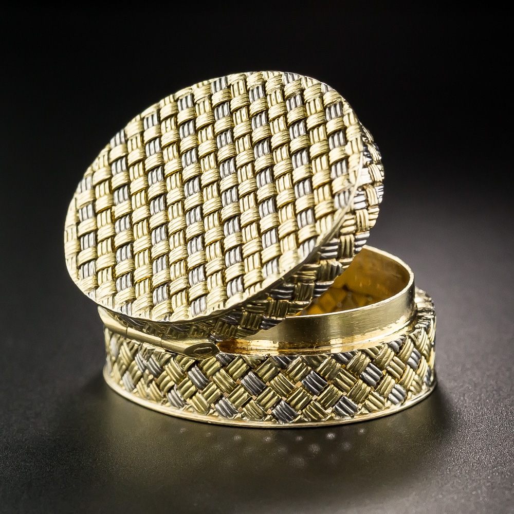 French 18K Two-Tone Gold Pill Box