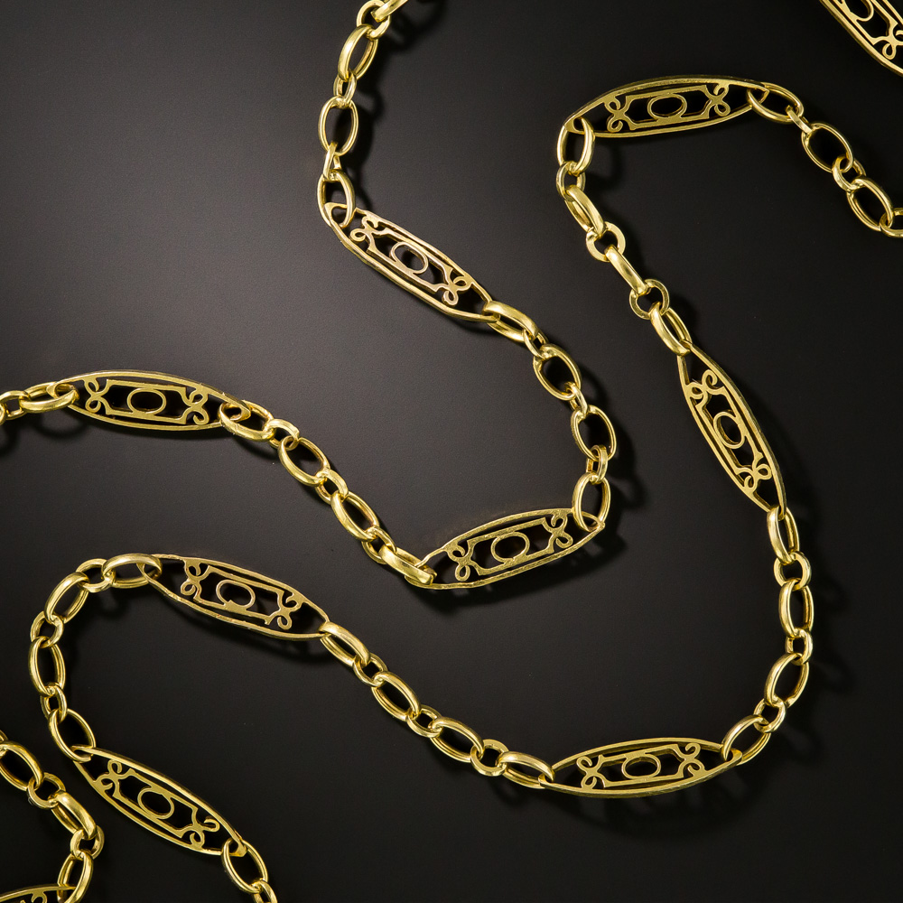 French 62-Inch Gold Chain Necklace
