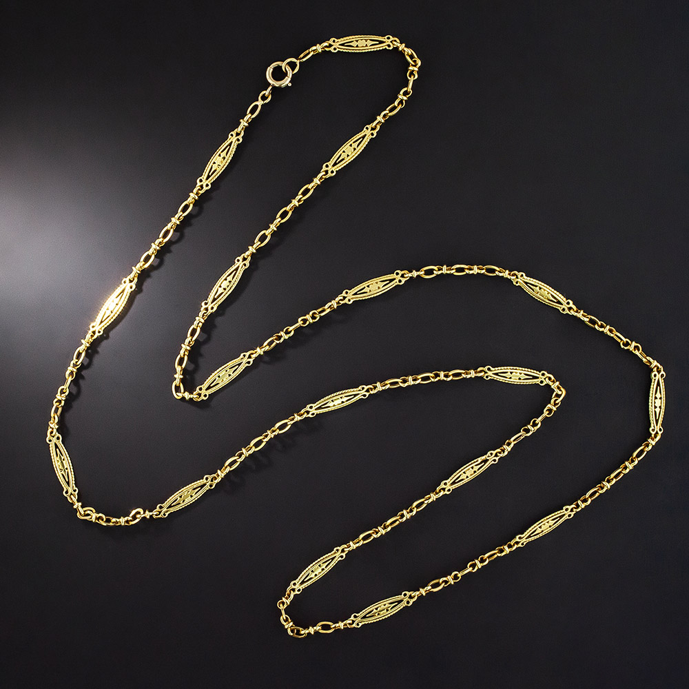 French Antique Long 32 1/2 Inch Chain