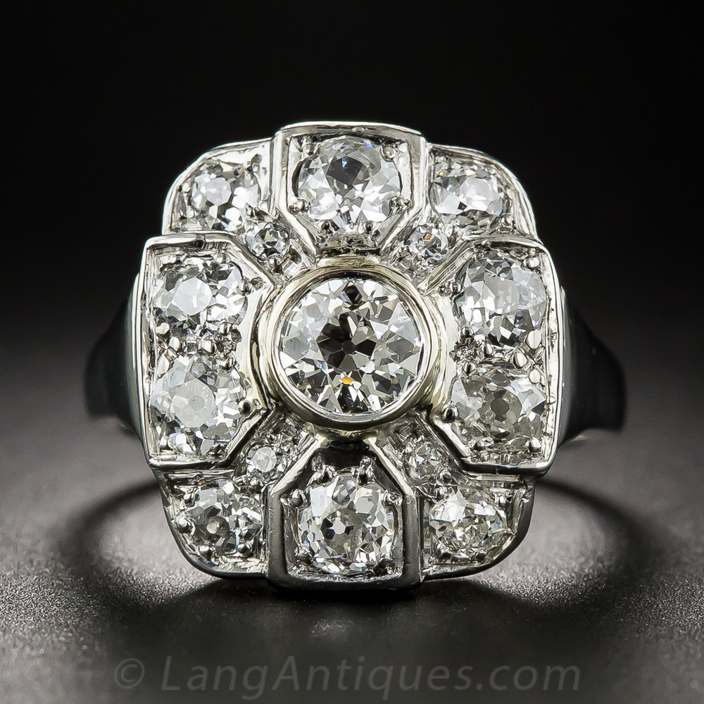 French Art Deco Diamond Cocktail Ring