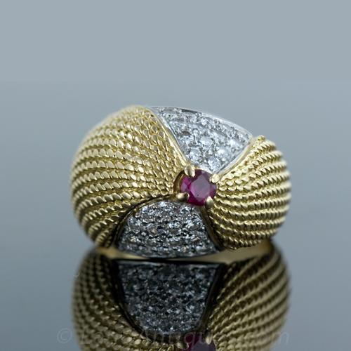 French Cartier Ruby and Diamond Ring