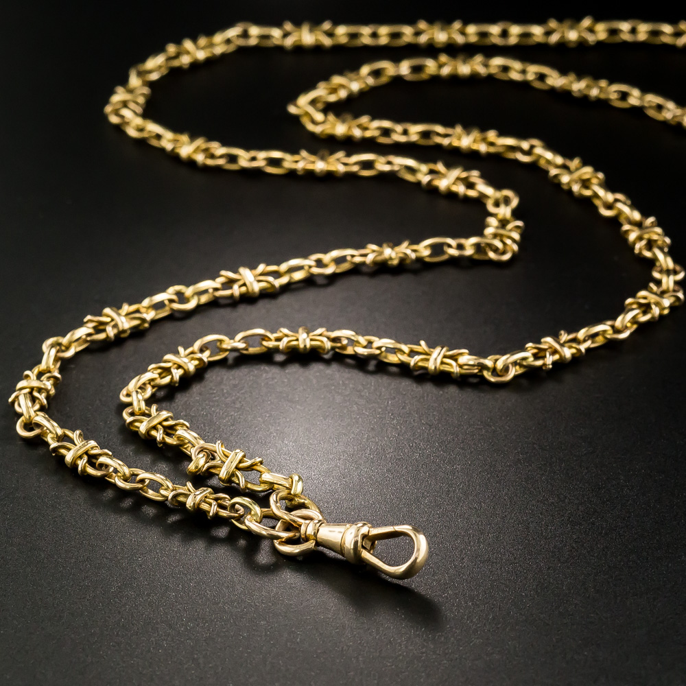 French Early 20th Century Long 18K Gold Chain