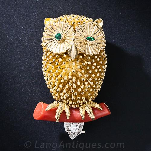 French Owl Pin