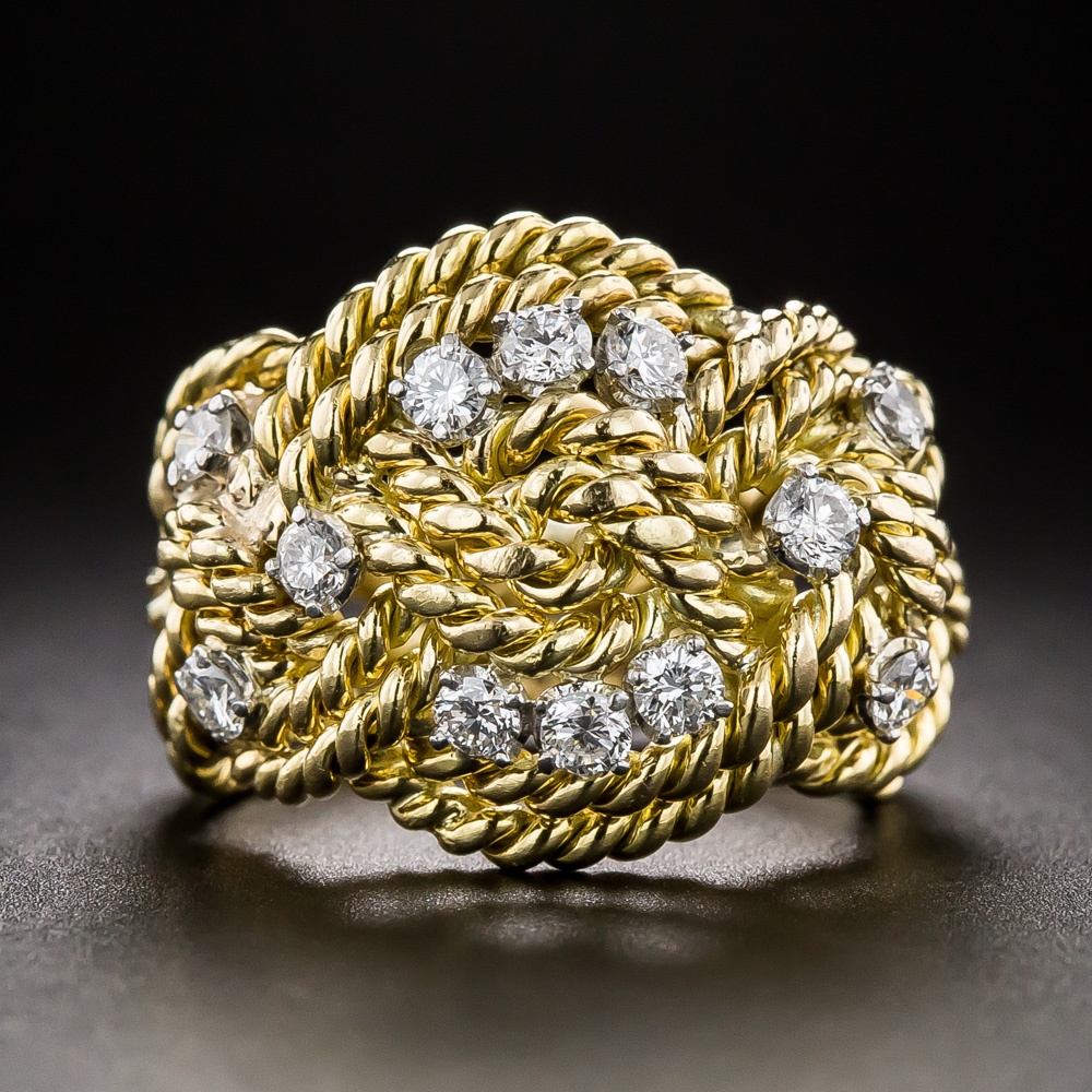 Vintage Woven Diamond Ring