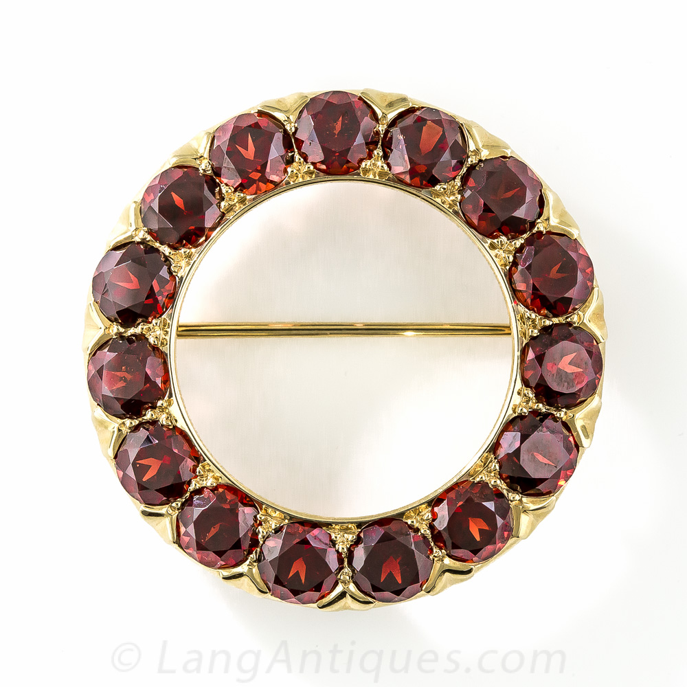 Garnet Circle Brooch