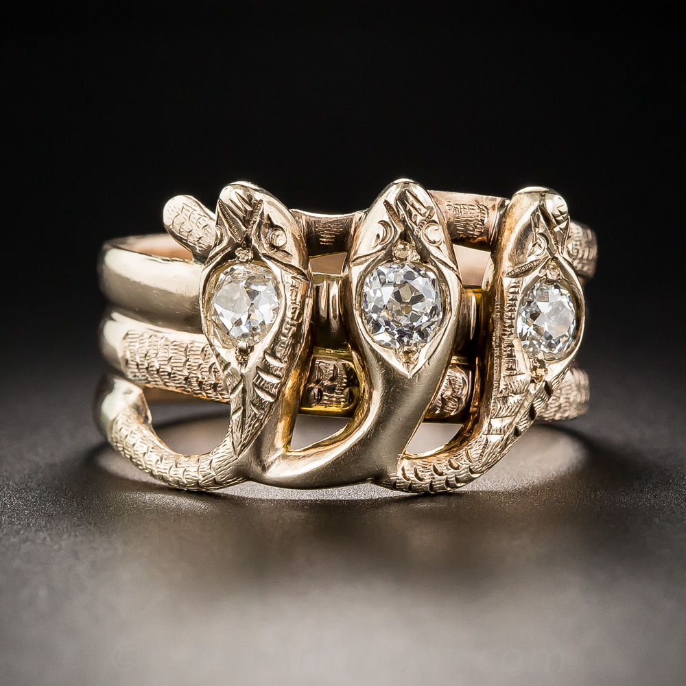Gent's Vintage Triple Snake Ring