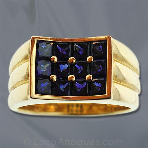 Gents Contemporary Sapphire Ring