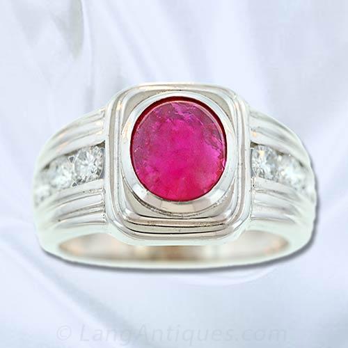 Gents Ruby and Diamond Ring