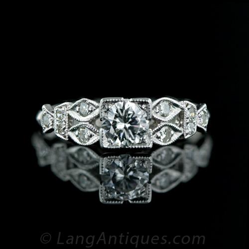 Geometrically Inspired .40 Carat Diamond Engagement Ring