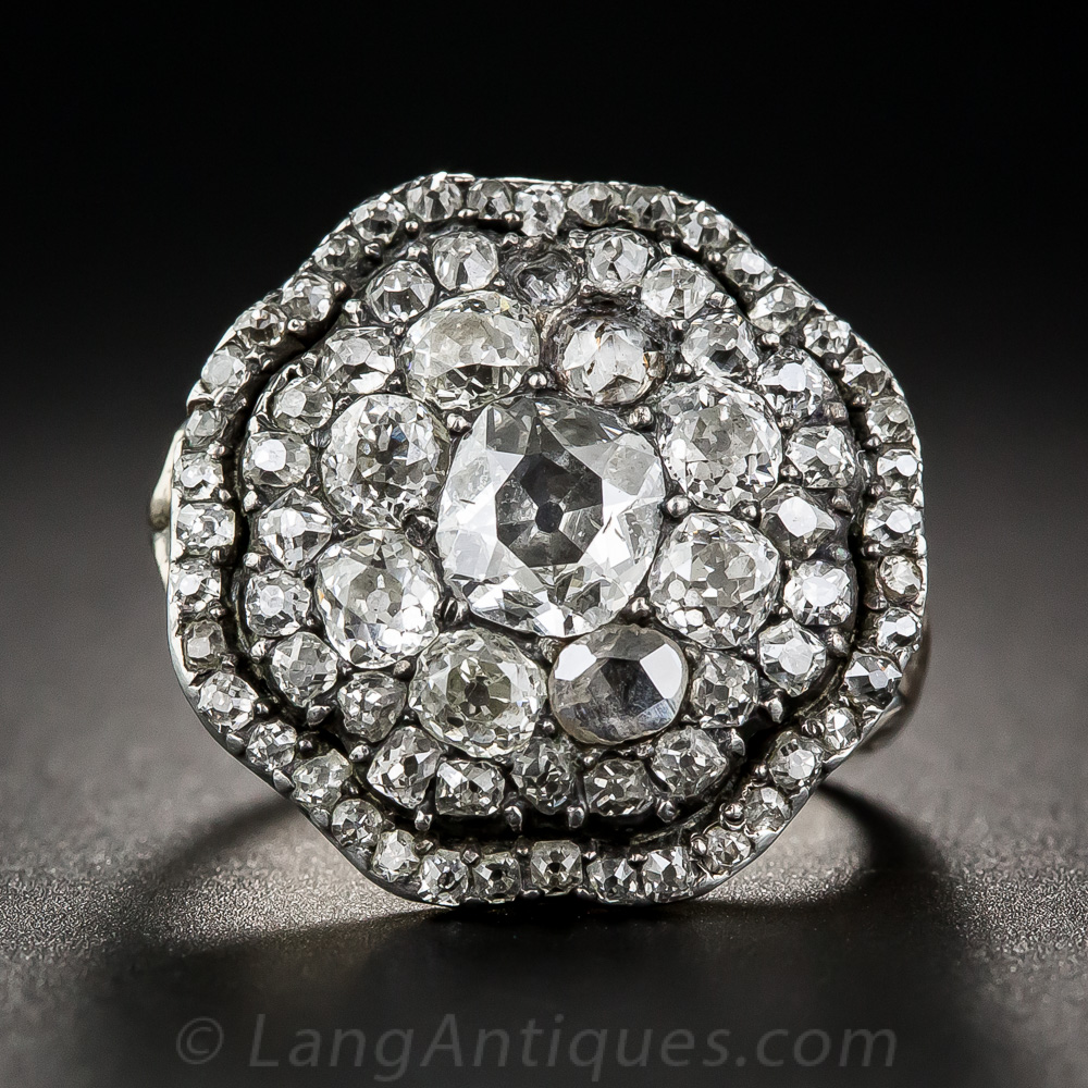 Georgian Diamond Cluster Ring