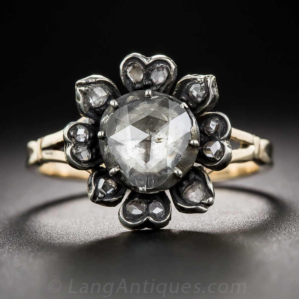 Georgian Rose-Cut Diamond Flower Ring