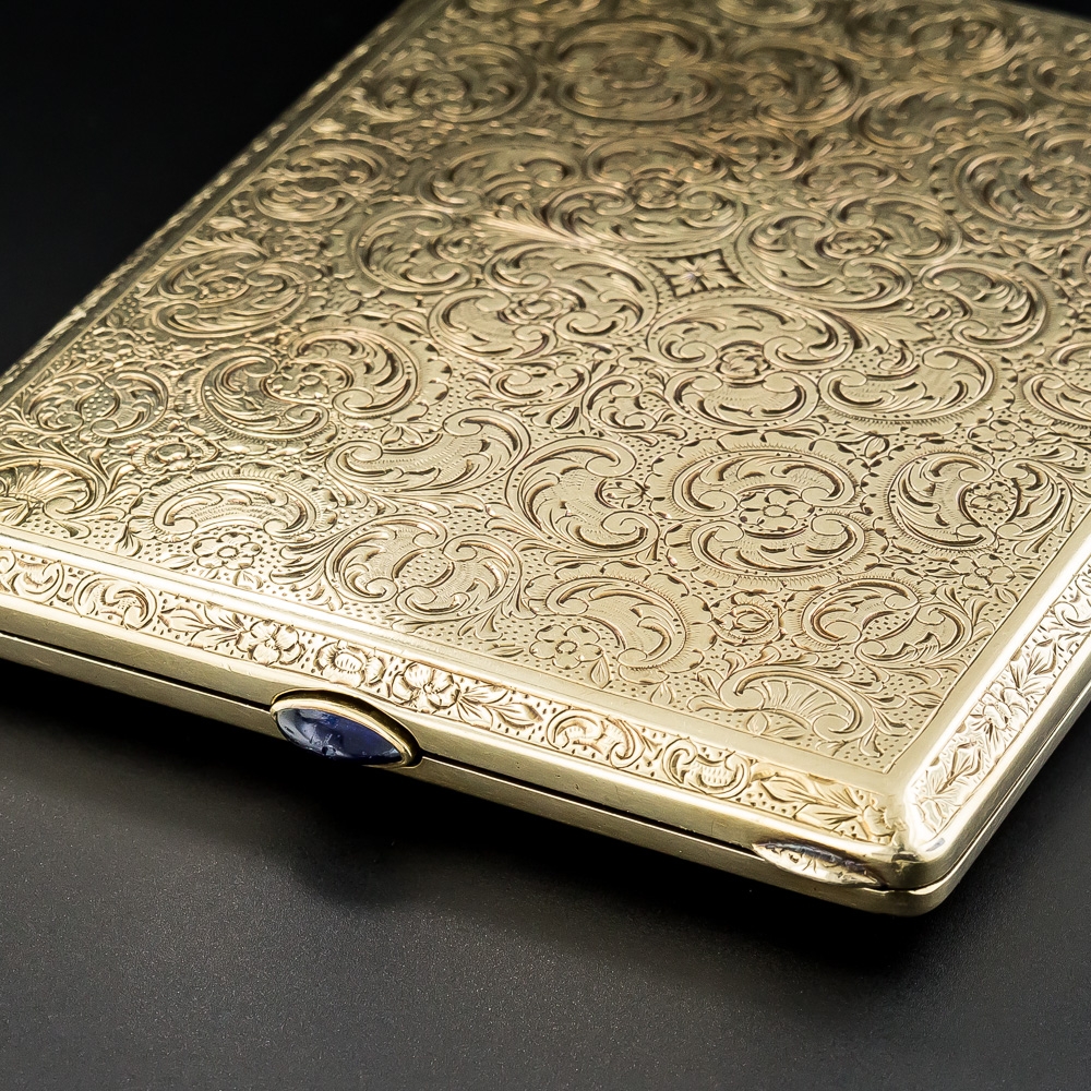 Gold Engraved Cigarette Case From Austro-Hungary
