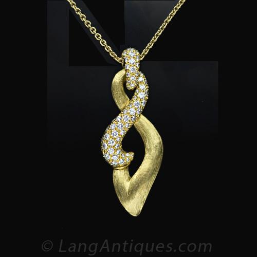 'Henry Dunay' Gold and Diamond Pendant